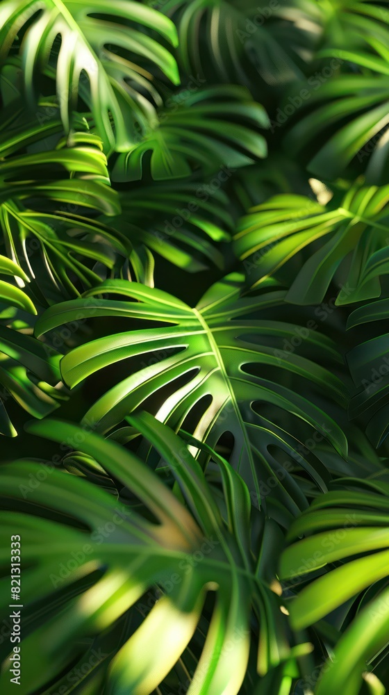 Montera Leaves Wallpaper. Tropical background Stock Illustration ...
