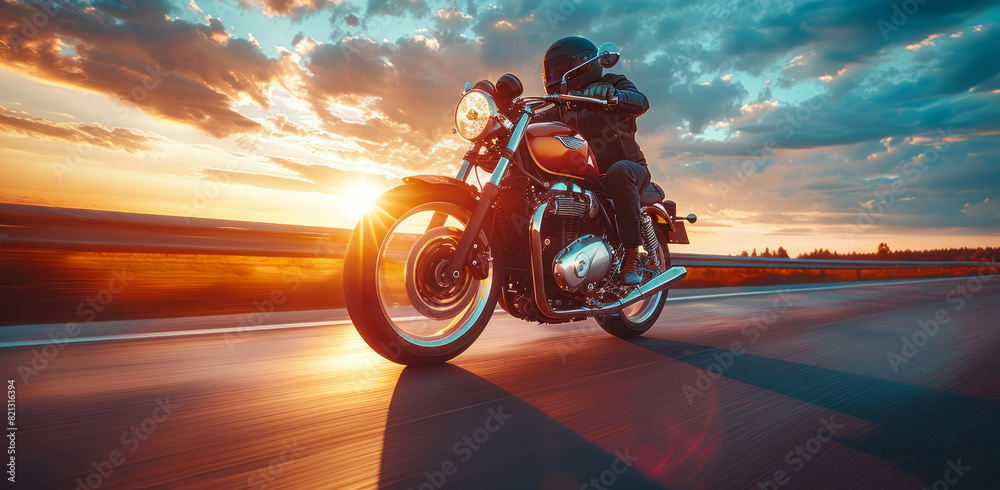 human riding a motorcycle in blurred motion,generative ai Stock Photo ...