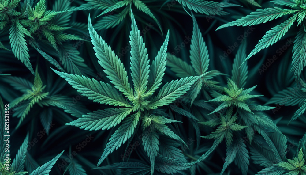 Cannabis texture. Background of green marijuana leaves. Cannabis leaves ...