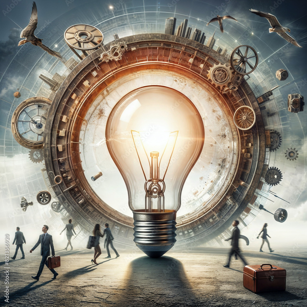 A conceptual image showcasing a light bulb as a metaphor for a creative ...
