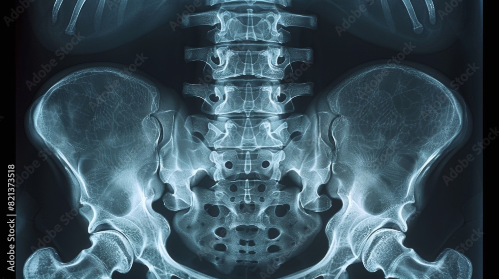 Thorough x-ray view of the skeletal system, displaying the bones ...