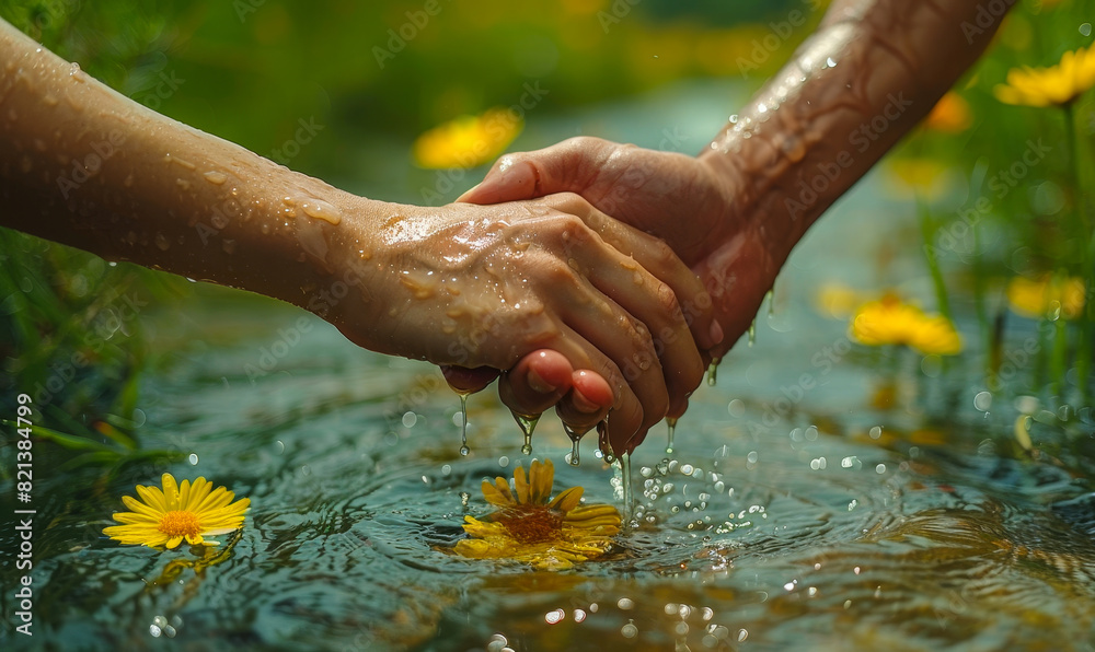 Intimate Healing: Female Hand Reaching for Jesus Christ's Hand in a ...
