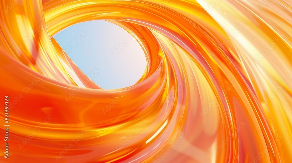 Vibrant orange abstract swirl design - This image features a bright ...