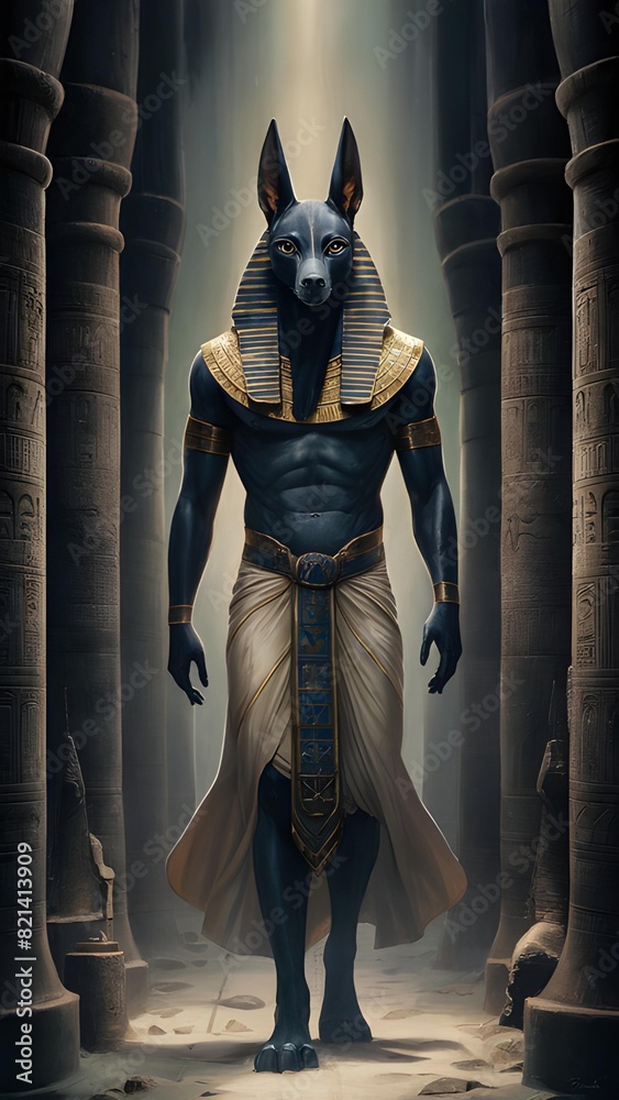 Anubis, the "Keeper of the Sacred Rites," stands proudly within the ...