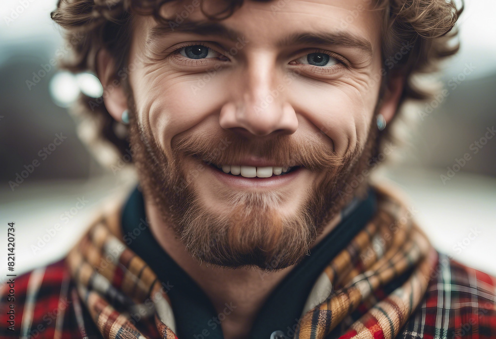 portrait of a beautiful Scottish man in traditional dress with sincere ...