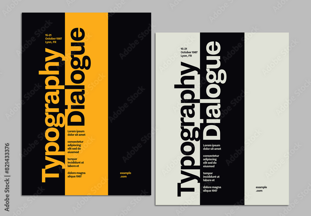 Minimal Typography Flyer Layout Design Concept Stock Template | Adobe Stock