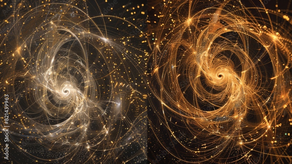 Two images of particle trajectories one moving forwards in time and the ...