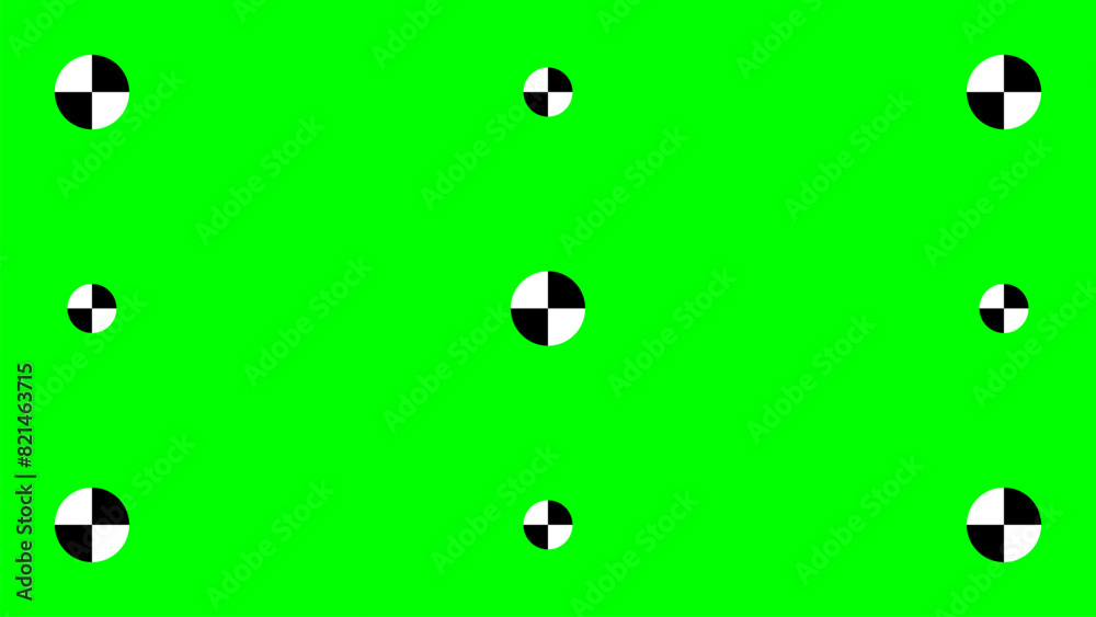 Green screen template with tracking marks. Chromakey technique. Studio ...