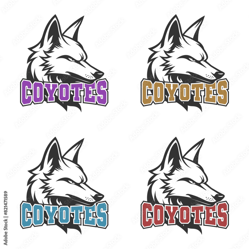 Coyotes Illustration Clip Art Design Shape Mascot Silhouette Icon