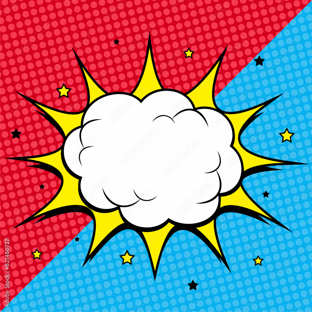 Comic book versus template background, classic pop-art style, superhero ...