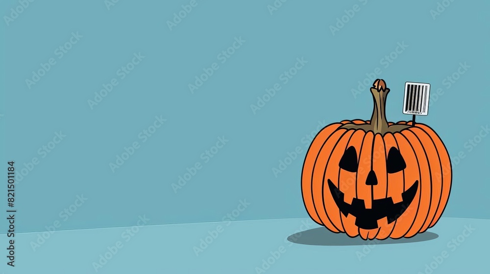 High resolution side-view cartoon drawing of a pumpkin patch-themed ...