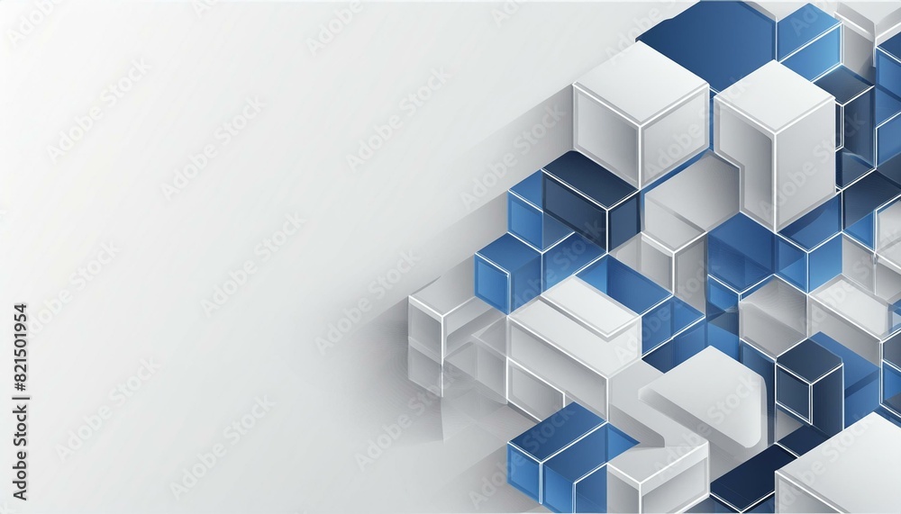 3D blocks of different shapes and sizes interlock to create a wall ...