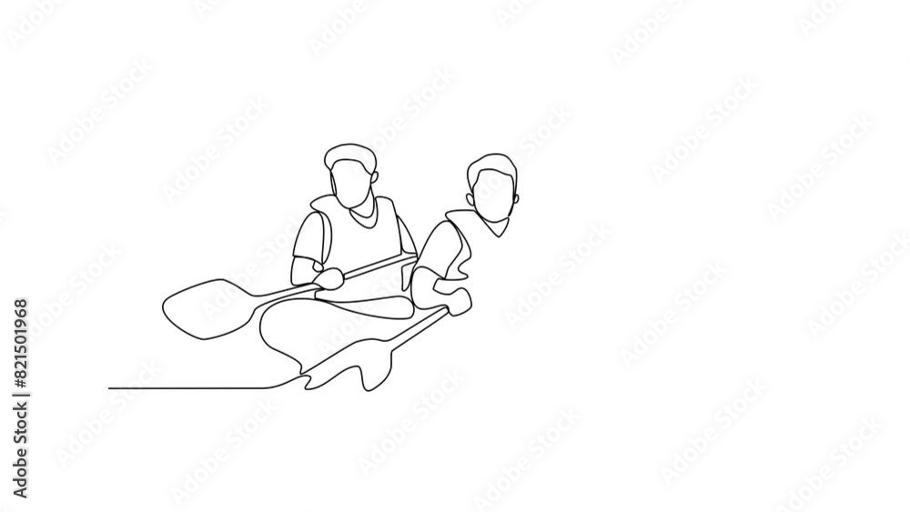 Animated self drawing of people play rowing video illustration. Rowing ...