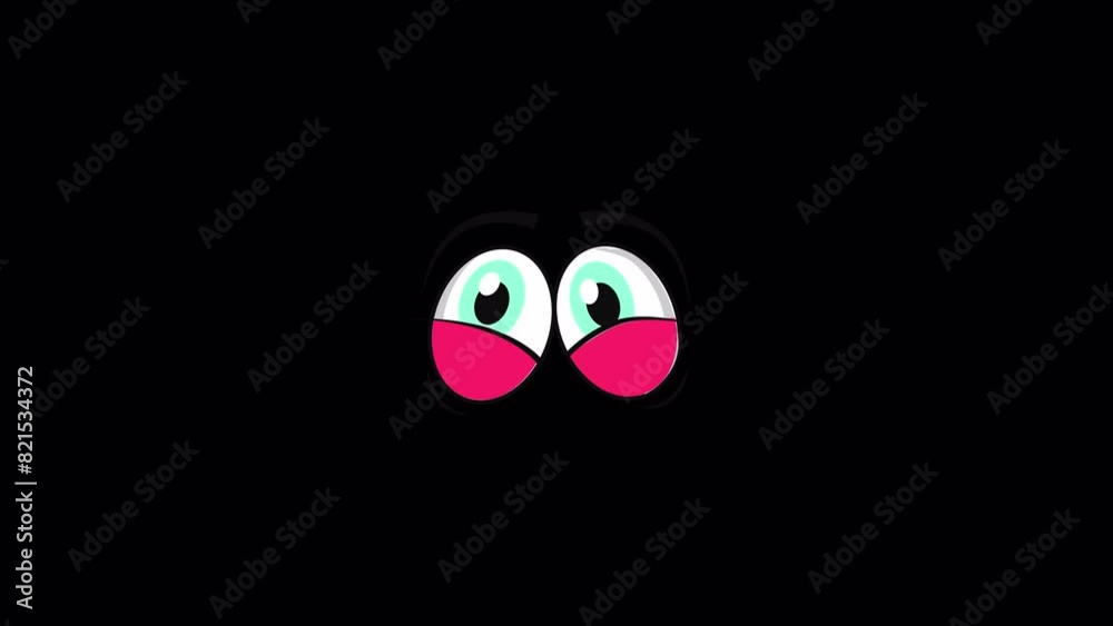 Cartoonic eye motion graphics with transparent background for any types ...