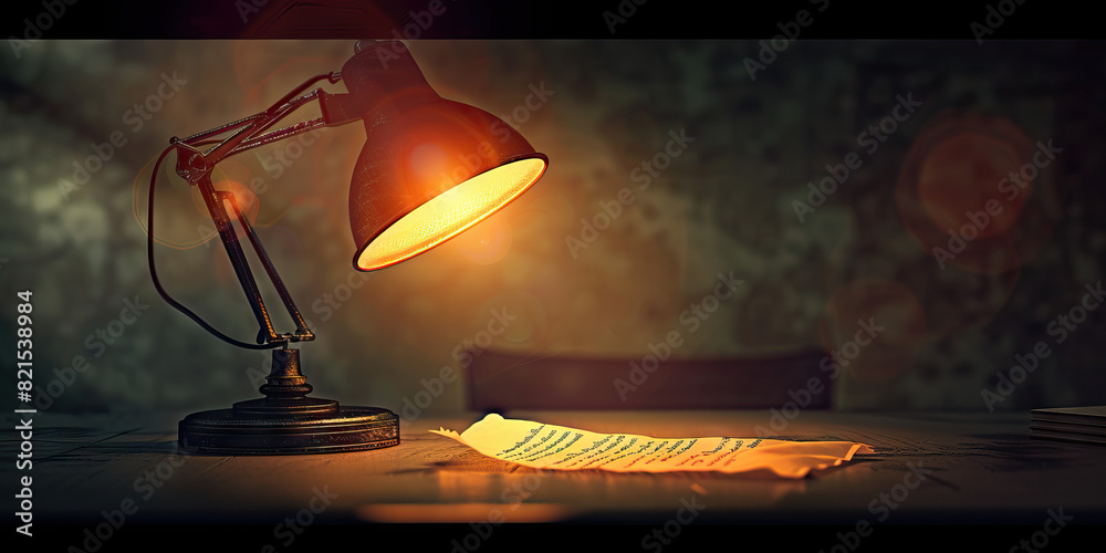 Photo Art Print The Blinding Light of Revelation A bright desk lamp shining directly on a crum Lila Patel