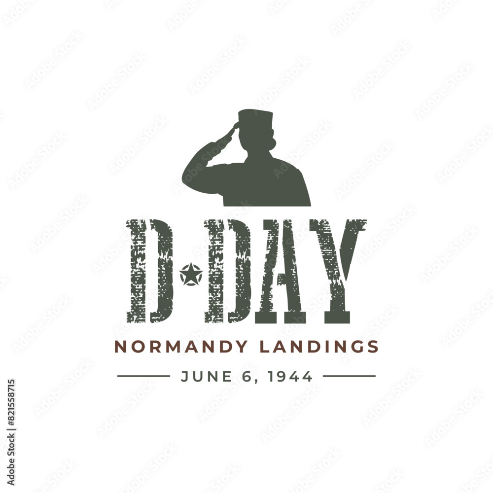d-day normandy landing 1944 memorial design template Stock Vector ...