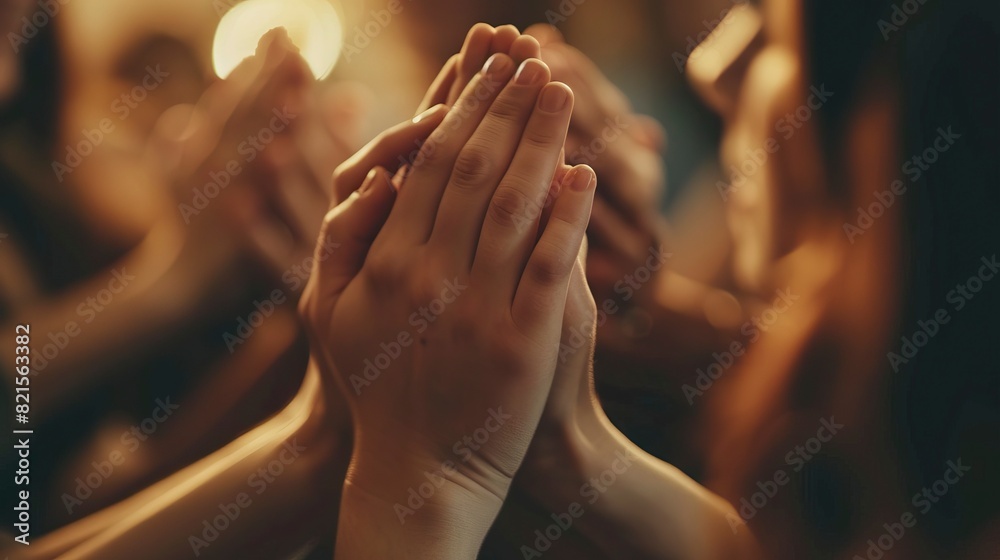 Christian life crisis prayer to god, Hands together praying Stock Photo ...