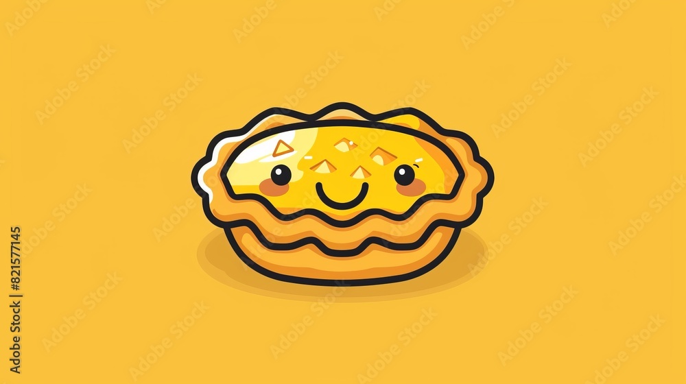 Tasty Tartelette Comic Character Vector Logo in Screen-Print Style Top ...