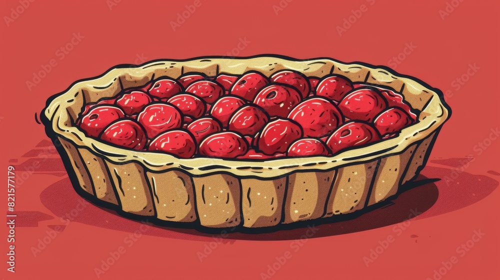 Whimsical Tartelette Comic Character in Flat Vector Design - Top View ...