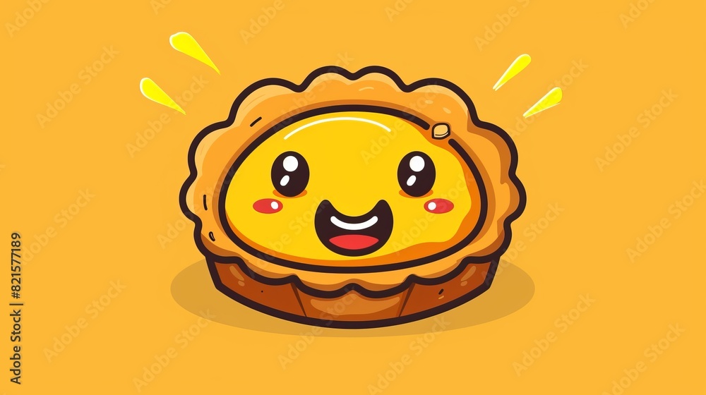 Sweet Tartelette Comic Character Vector Logo for Flat Screen-Print ...