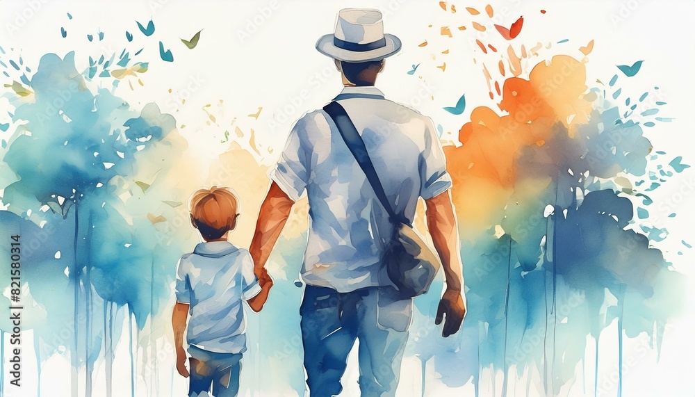 Fathers Day art, watercolor celebrating fathers around the world ...