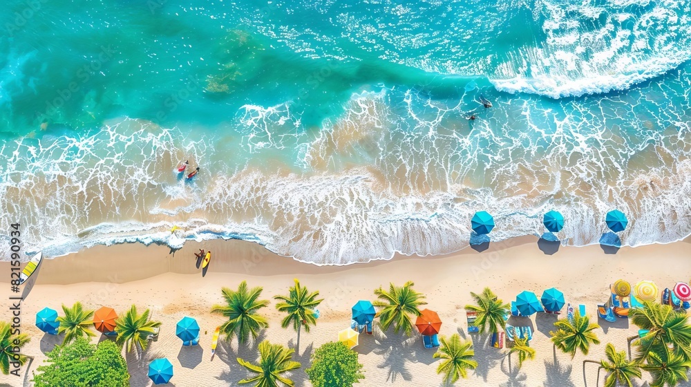 Design a colorful summer background layout for a horizontal poster ...