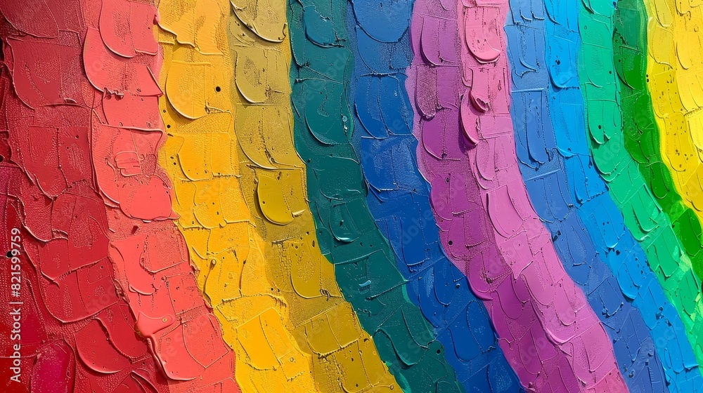 LGBTQ community art project, painting rainbow mural, inclusive group ...