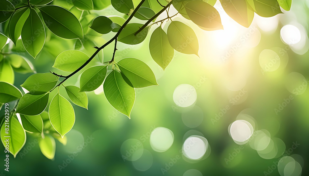 Nature of green leaf in garden at summer under sunlight view through ...