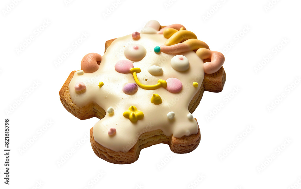 Iced Animal Cookie Isolated On Transparent Background PNG. Stock Photo ...