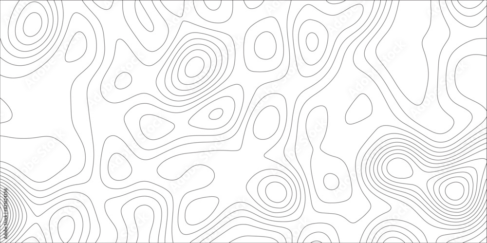 Ocean topographic line map with curvy wave isolines vector illustration ...