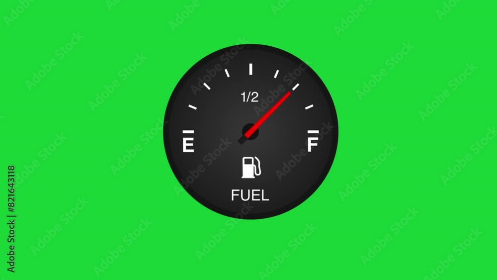 Full gas fuel gauge dial 2d animation green screen Stock Video | Adobe ...