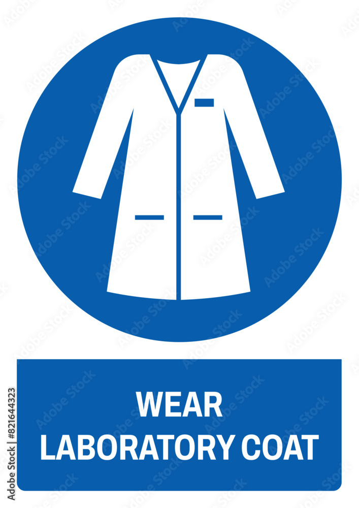 ISO mandatory safety signs_wear laboratory coat size a4/a3/a2/a1 Stock ...