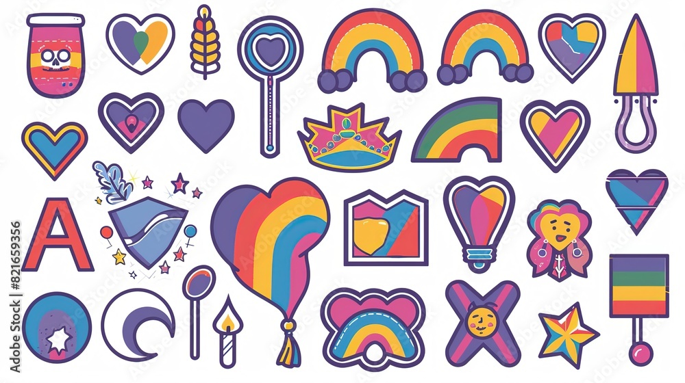 LGBTQ symbols , LGBTQ community symbols Stock Illustration | Adobe Stock