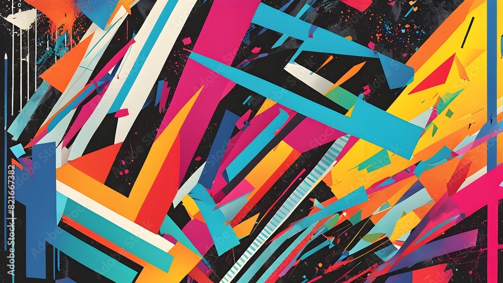 pop art styled music album illustration featuring abstract crayon ...