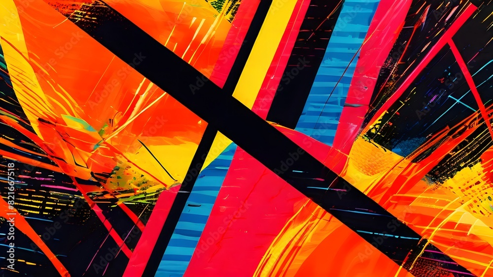 pop art styled music album illustration featuring abstract crayon ...