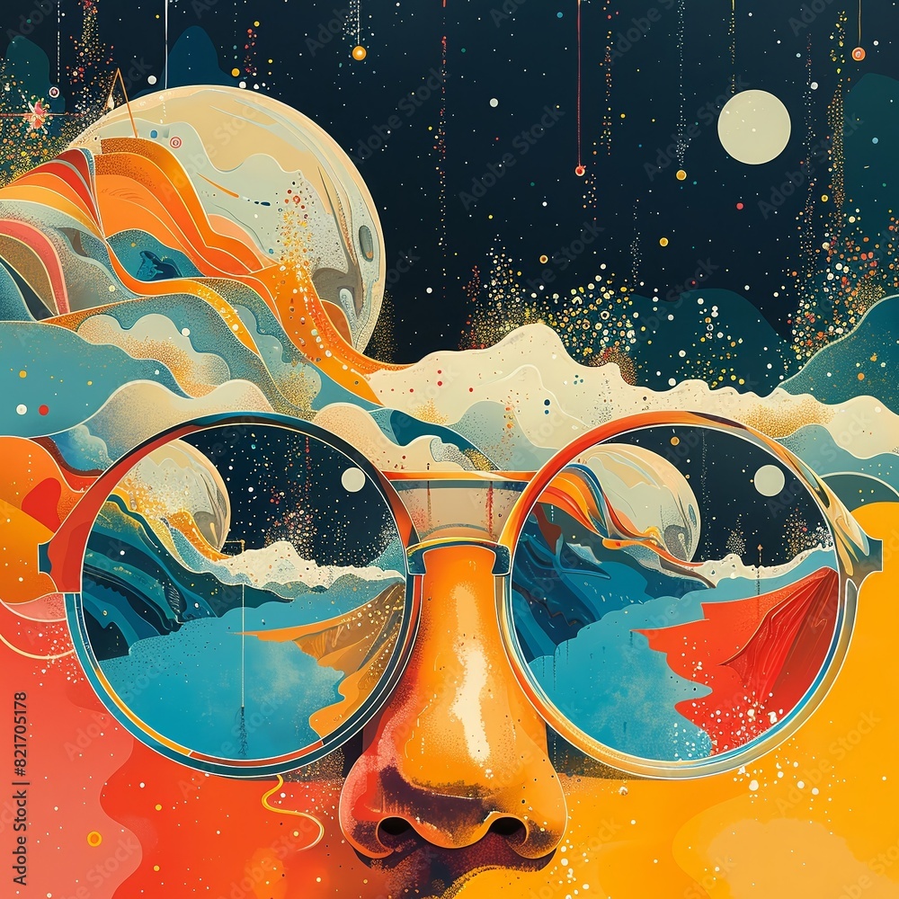 Capture the essence of artistic vision through a side view illustration ...