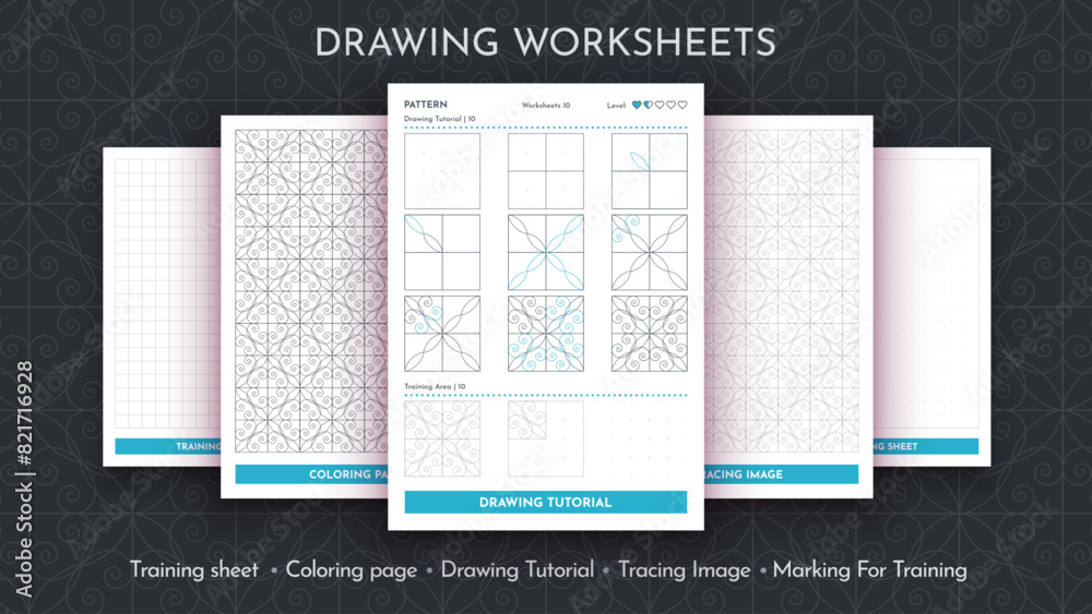 How to Draw a Pattern. Step by Step Drawing Tutorial. Draw Guide ...