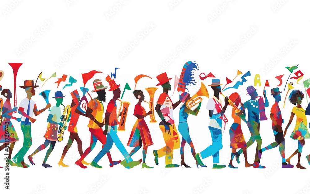 Festive Floats: Juneteenth Parade Celebration Isolated On Transparent ...