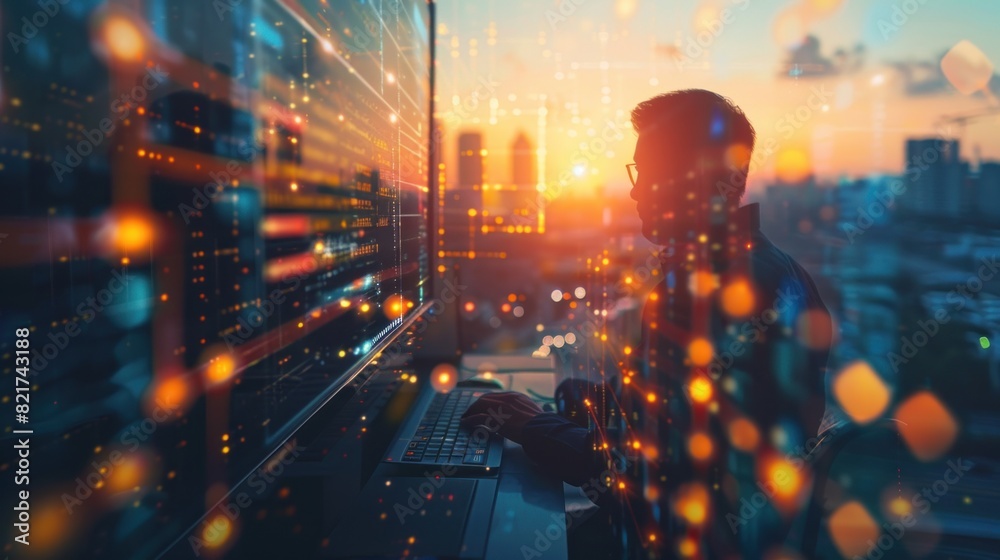 A modern computer integrated with AI, reflecting the realms of data ...