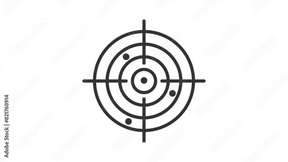 Vidéo Stock Animated target icon. Shots appearing on bullseye line ...