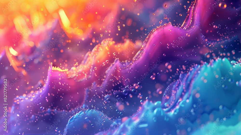 3D render of a vertical animation displaying a color dispersion effect ...