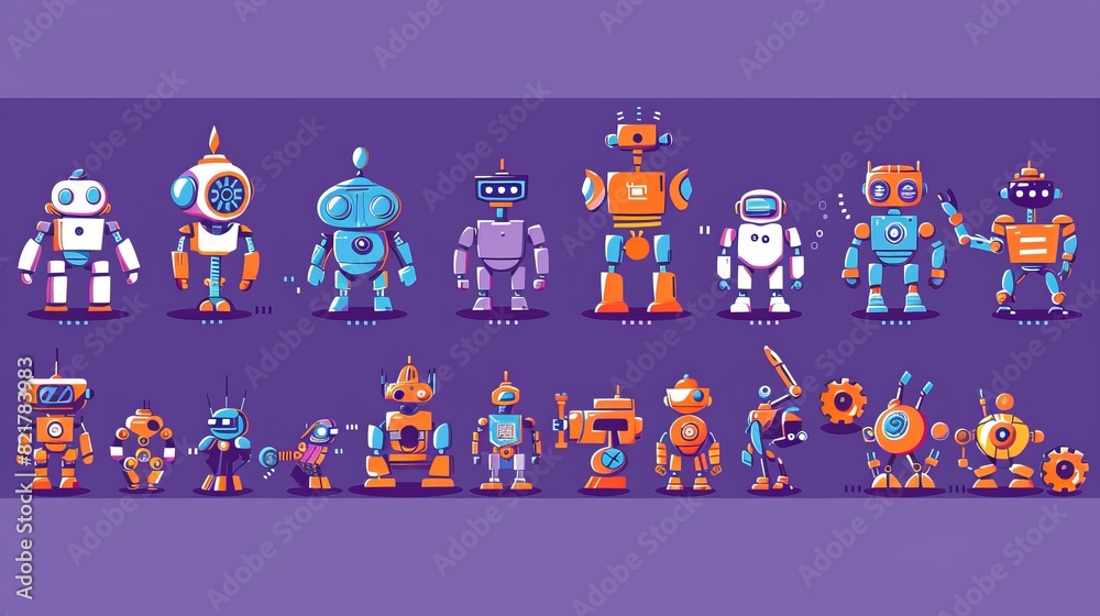 Modern infographic showing the evolution of robotics from primitive ...