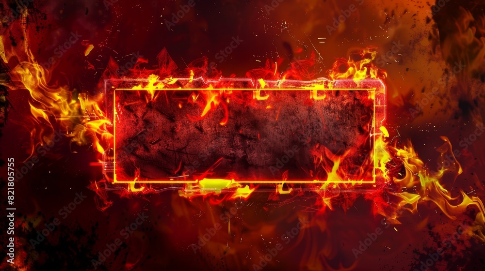 Vintage warning screensaver template with red background, yellow text ...