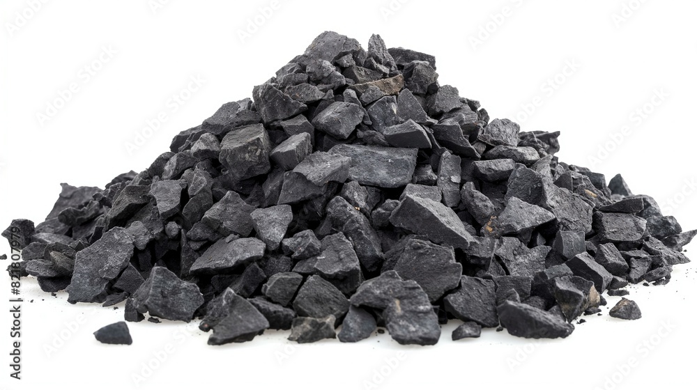 Pile of Biochar for Soil Improvement in Garden isolated on white Stock ...