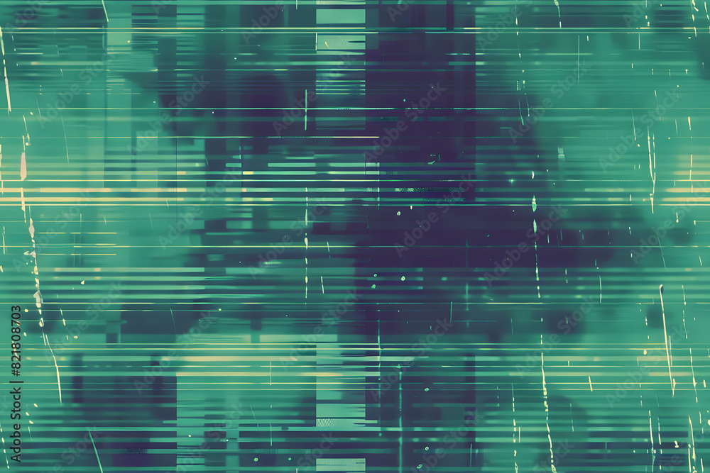 seamless faded horror green retro vhs scanlines or tv signal static ...