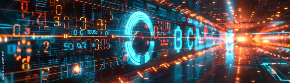 An alphabet font, electronic alphabet, retro calculator screen symbols ...