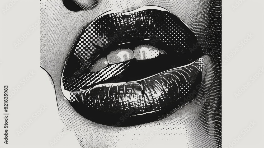 For grunge punk y2k collage design, scream with monochrome photocopy ...