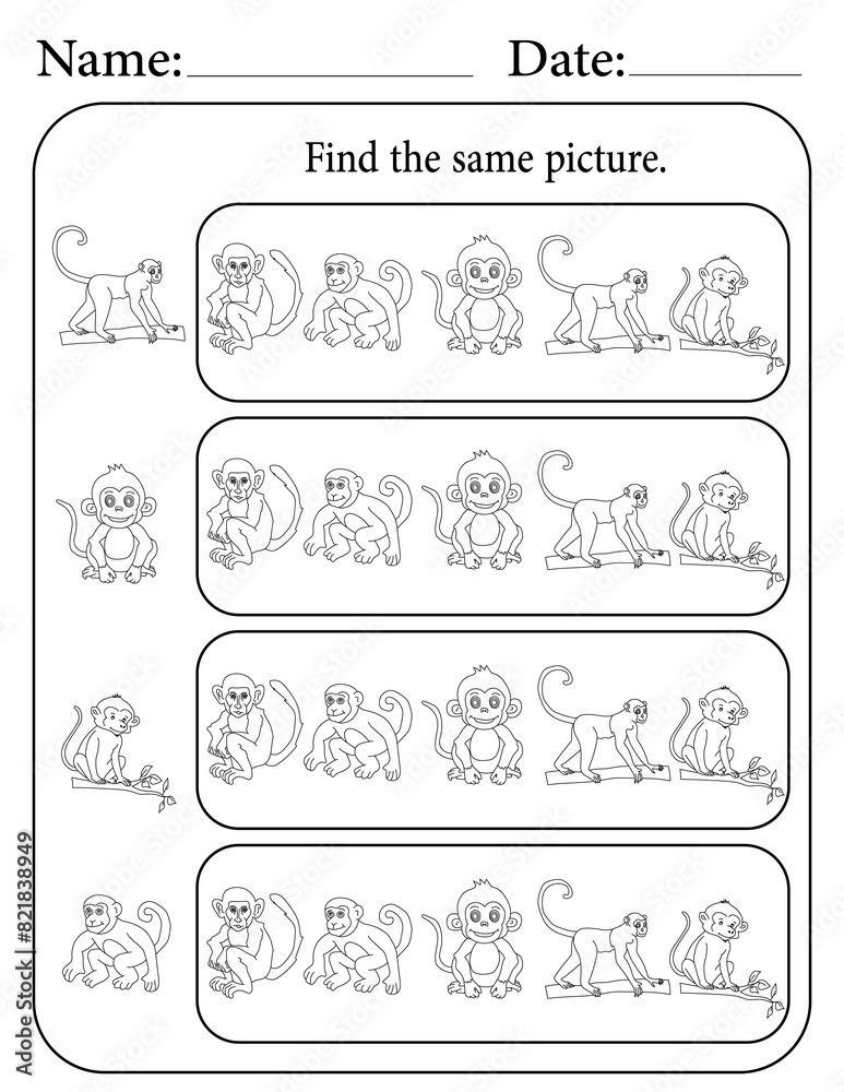 Monkey Puzzle. Printable Activity Page for Kids. Educational Resources ...