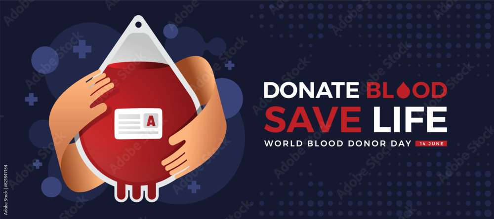 World blood donor day, blood save life - Hand tab curve hold care blood ...