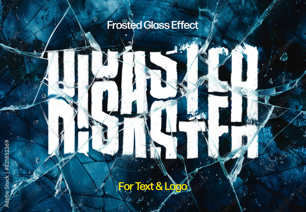 Frosted Glass Text And Logo Effect Mockup Stock Template | Adobe Stock